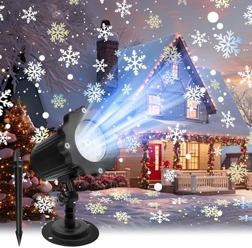MATEPROX Snowflake Projector Lights, IP65 Waterproof Christmas ...