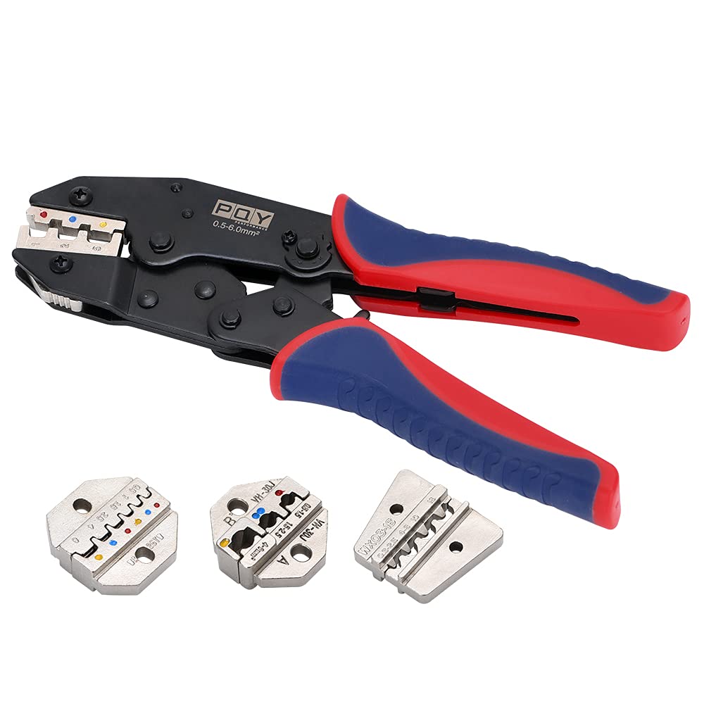 Buy Wire Crimping Tool Set Ratchet Terminal Crimper with 4 PCS ...