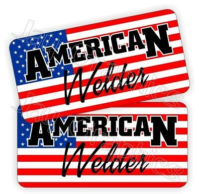 2pcs Cool Stickers | American Welder Flag | Welding Welder Decal | Hard ...