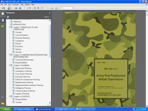 Army Pre-Positioned Afloat Operations (U.S. Army Field Manual, FM 100 ...