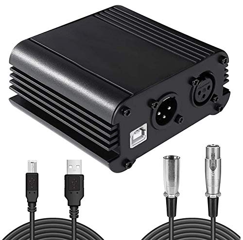 TECHBLAZE 48V Phantom Power Supply with XLR Cable –USB Powered Audio ...
