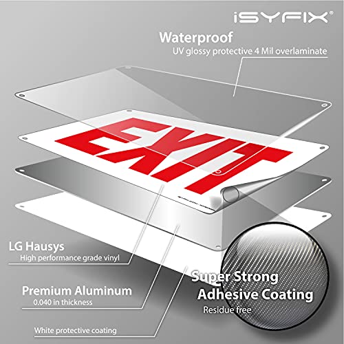 Snapklik.com : iSYFIX Exit Sign - 1 Pack 10x7 Inch - 100% Rust Free ...