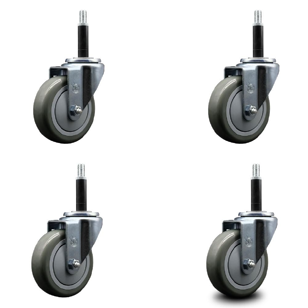 Amazon.com: Stainless Steel Polyurethane Swivel Expanding Stem Caster ...