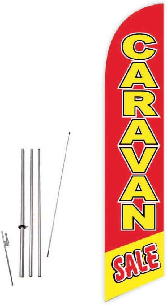 Amazon.com : Cobb Promo Caravan Sale (Red) Feather Flag with Complete ...
