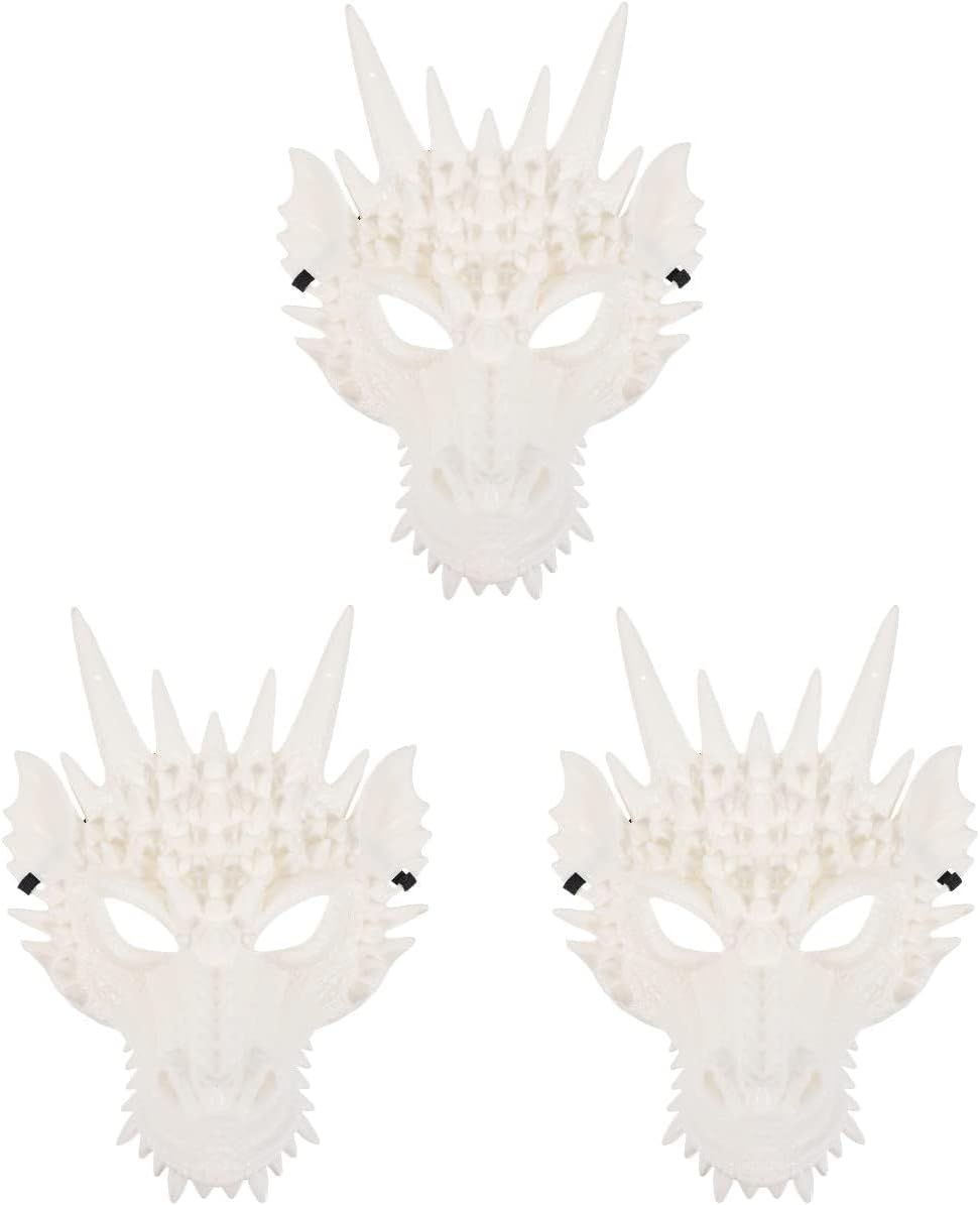 Amazon.com: LUOZZY 3pcs Dragon Mask Chinese Dragons Cosplay Skull Cover ...