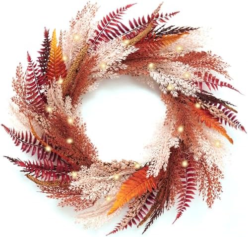 Amazon.com: 24" Fall Wreath for Front Door, Handcrafted with Faux ...