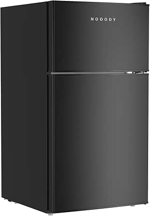 Amazon.com: NOOODY Mini Fridge with Freezer, 3.2 Cu.ft 2 Doors Mini ...