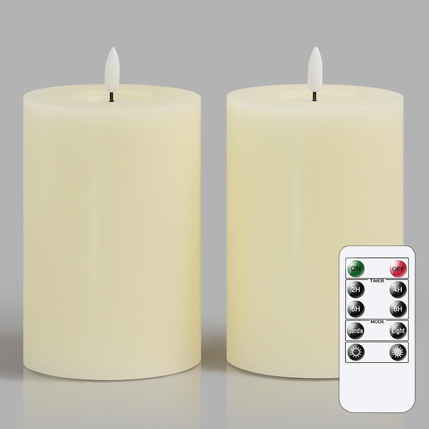 Amazon.com: Zevanor Flameless Flickering 4" x6" Real Wax Ivory Remote ...
