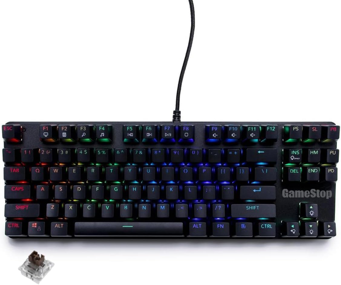 Gamestop Gs200 Rgb Gaming Mechanical Keyboard Outemu Brown Switches ...