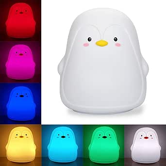 Amazon.com : Penguin Night Light, USB Rechargeable Silicone LED Night ...