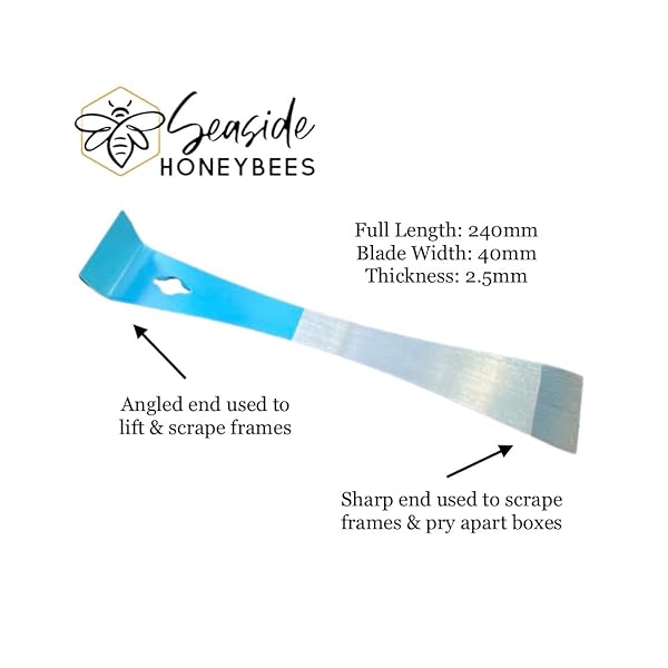 Seaside Honeybees Beekeeping Hive Tool, Blue Angled Handle, 9.5 inch ...