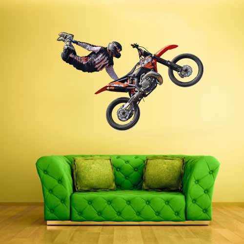 Amazon.com: Full Color Wall Decal Sticker Bike Motocross Jump Motocycle ...