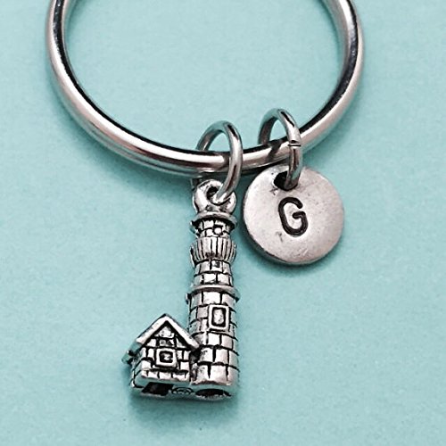 Amazon.com: Lighthouse keychain, lighthouse charm, beach keychain ...