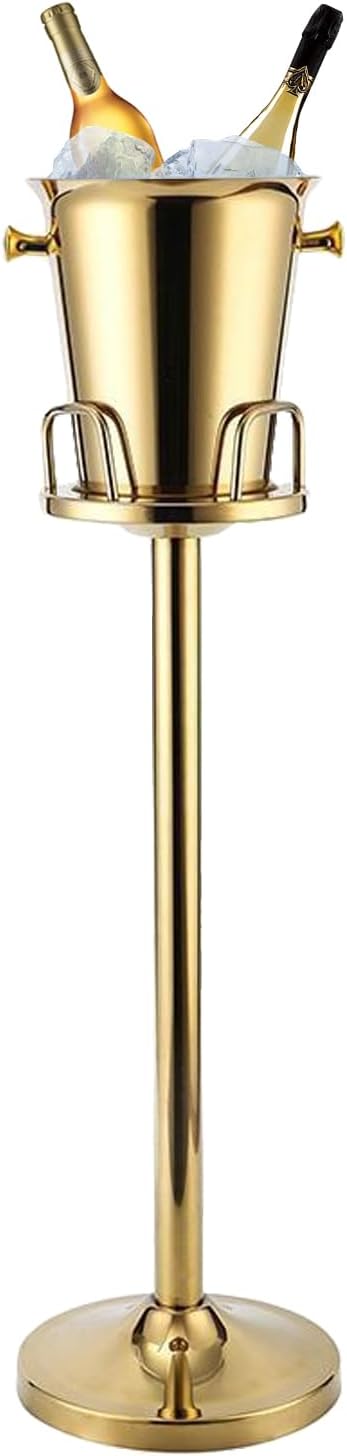 Amazon.com: Gold Ice Bucket with Stand, large Champagne Ice Bucket 1.32 ...