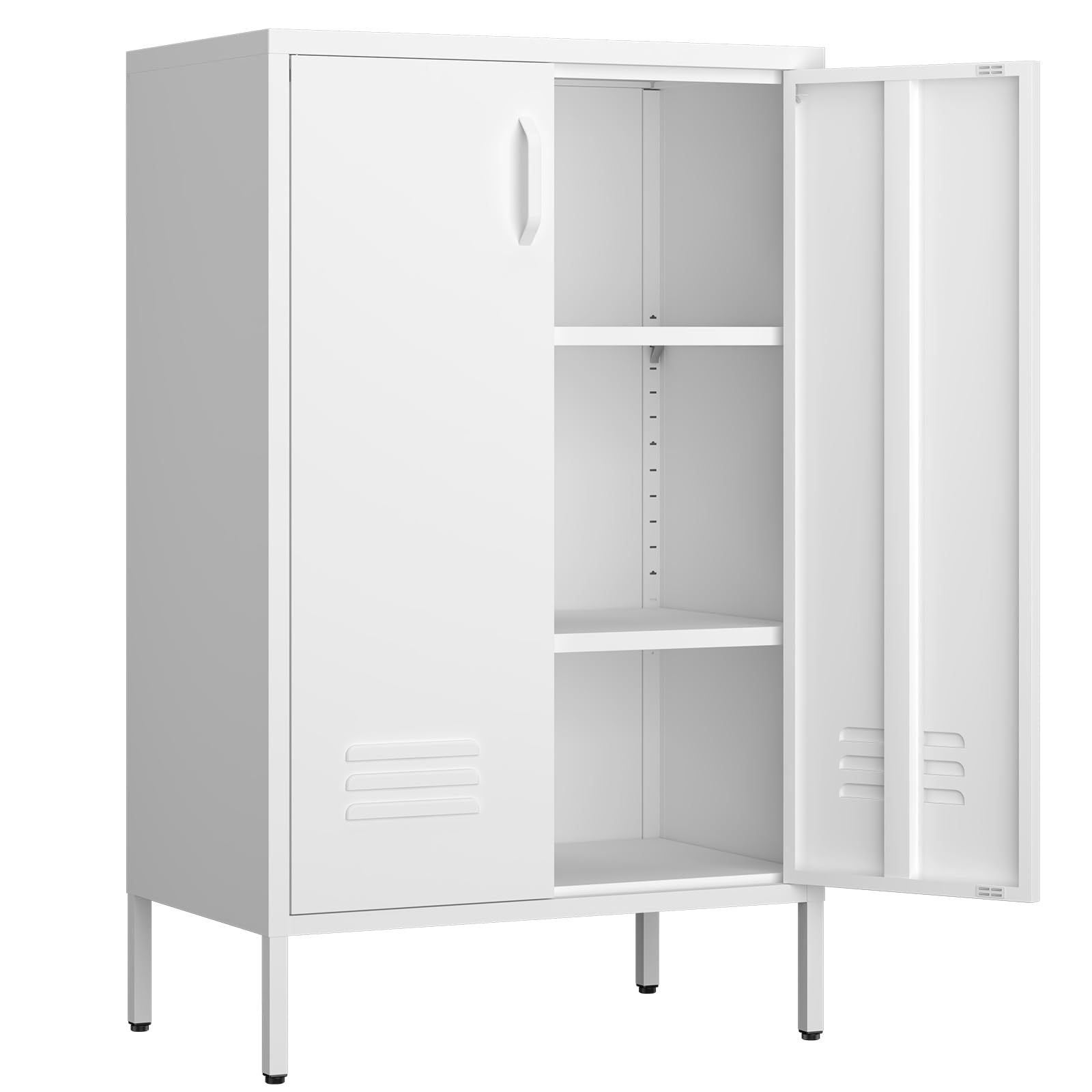 Amazon.com: IRONFFICE 41.96" H White Metal Locker Cabinet,Metal Locker ...