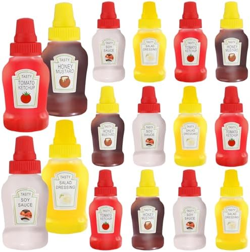 Amazon.com: 16 Pcs Mini Condiment Bottles - 25ml Mini Ketchup Bottle ...
