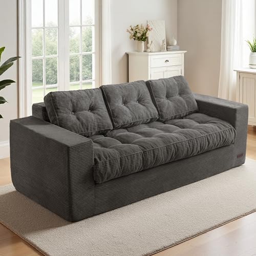 Amazon.com: MAXYOYO Modern 3-Seater Sofa Couch, Luxury Upholstered ...