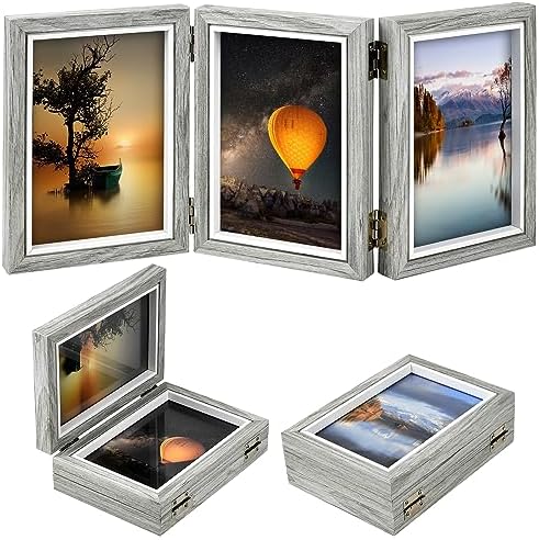 Amazon.com - EXP Silver Hinged Double Folding Metal 2x3 Picture Frame ...