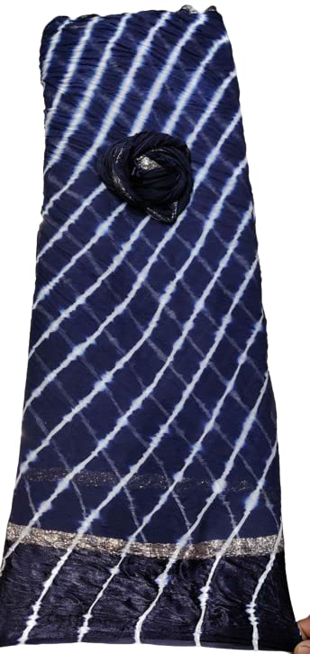 ANJU SAREE Women's latest Satan patta fabric with Leheriya designing ...