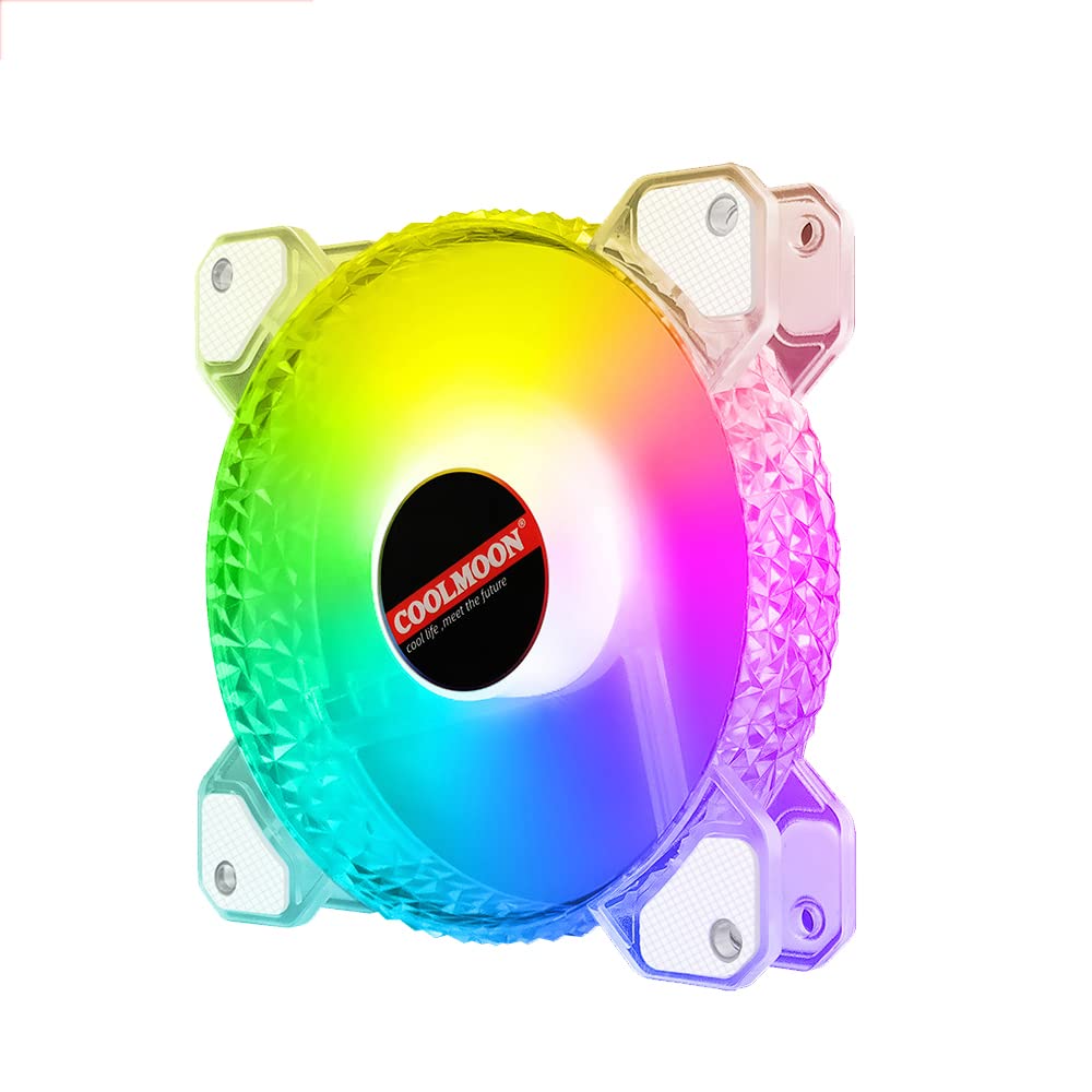 Amazon.com: EBAICFI Coolmoon Diamond Style 120mm PC Computer Case Fan ...
