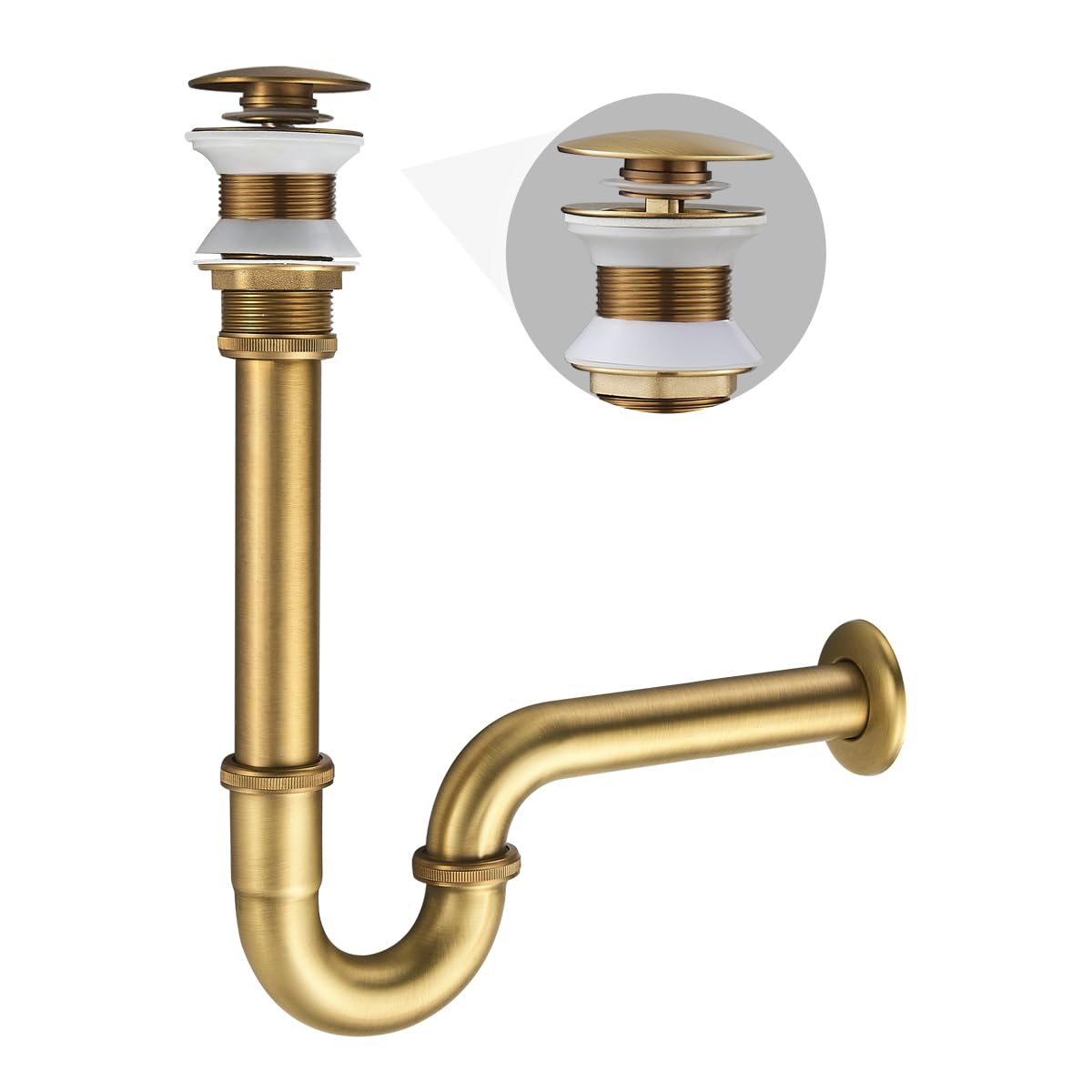 TSIBOMU Bathroom Sink P-Trap Complete Set, Adjustable 1-1/4 Bottle Trap ...