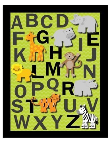 Amazon.com : Alphabet Safari Nursery Wall Art : Nursery Wall Decor : Baby
