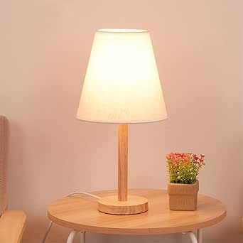 CHINMIN Bedside Table Lamp, LED Modern Nightstand Desk Lamp, With A27 ...