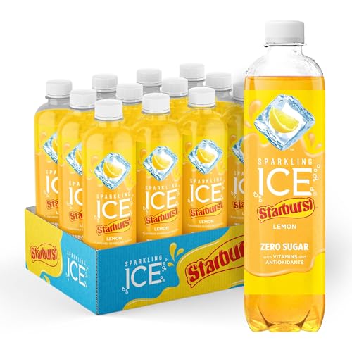 Sparkling Ice STARBURST Lemon, Zero Sugar Flavored Sparkling Water ...