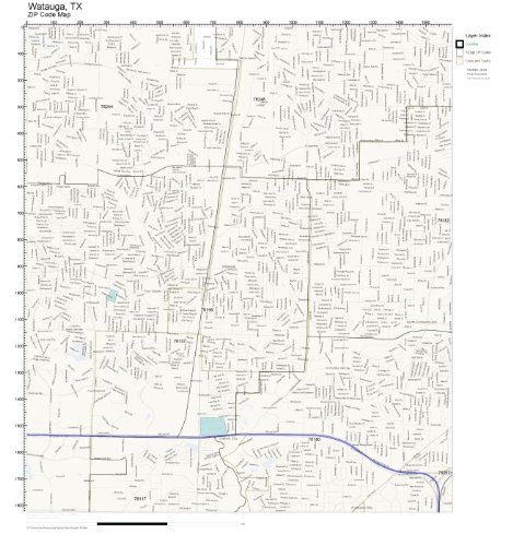 ZIP Code Wall Map of Watauga, TX ZIP Code Map Not Laminated: Amazon.com ...