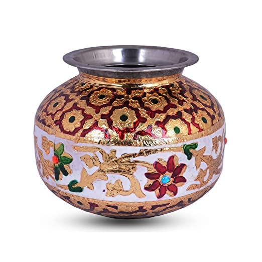 Handicrafts Kalash for Pooja/Kalash for puja//Embossed Meenakari ...