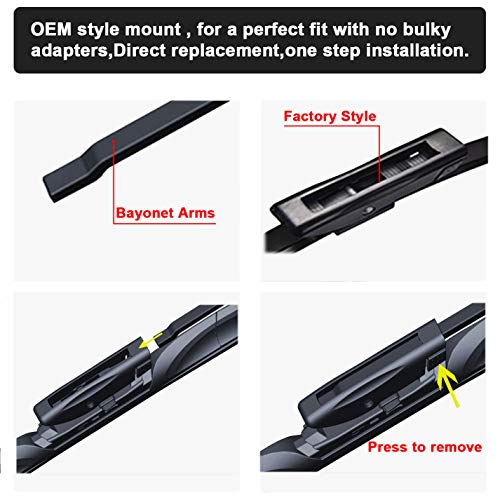 2 wiper Factory Replacement for MINI Cooper 2013-2015 R55 R56 R57 ...