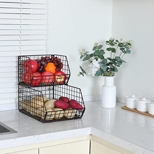 Snapklik.com : Fruit And Vegetable Basket, 2-Tier Wall-mounted ...