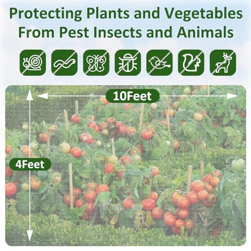 Ultra Fine Garden Netting, 4'x10' Plant Netting Pest Barrier for Garden ...