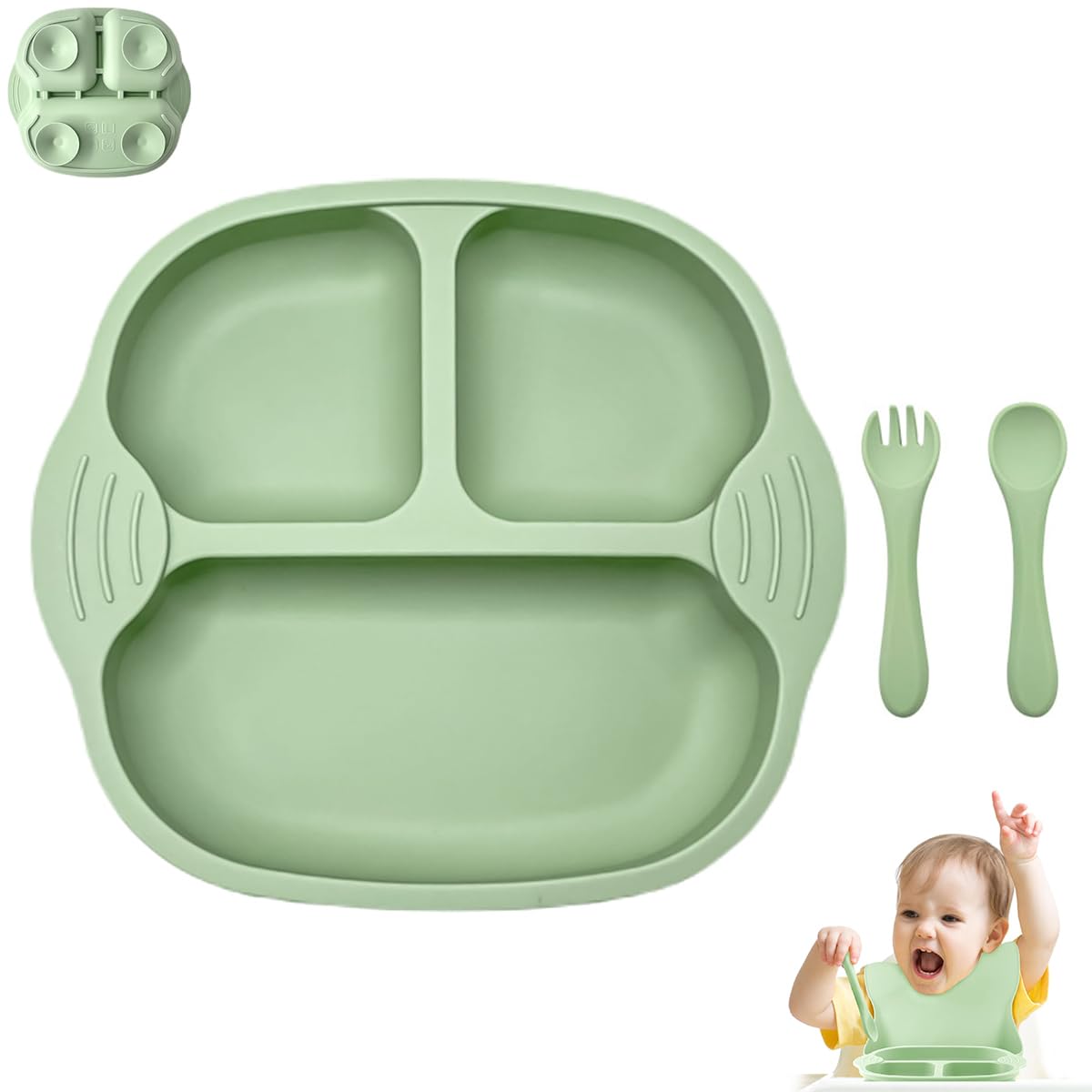 SNOWIE SOFT Baby Suction Plates For Baby Feeding With 4 Strong Suction ...