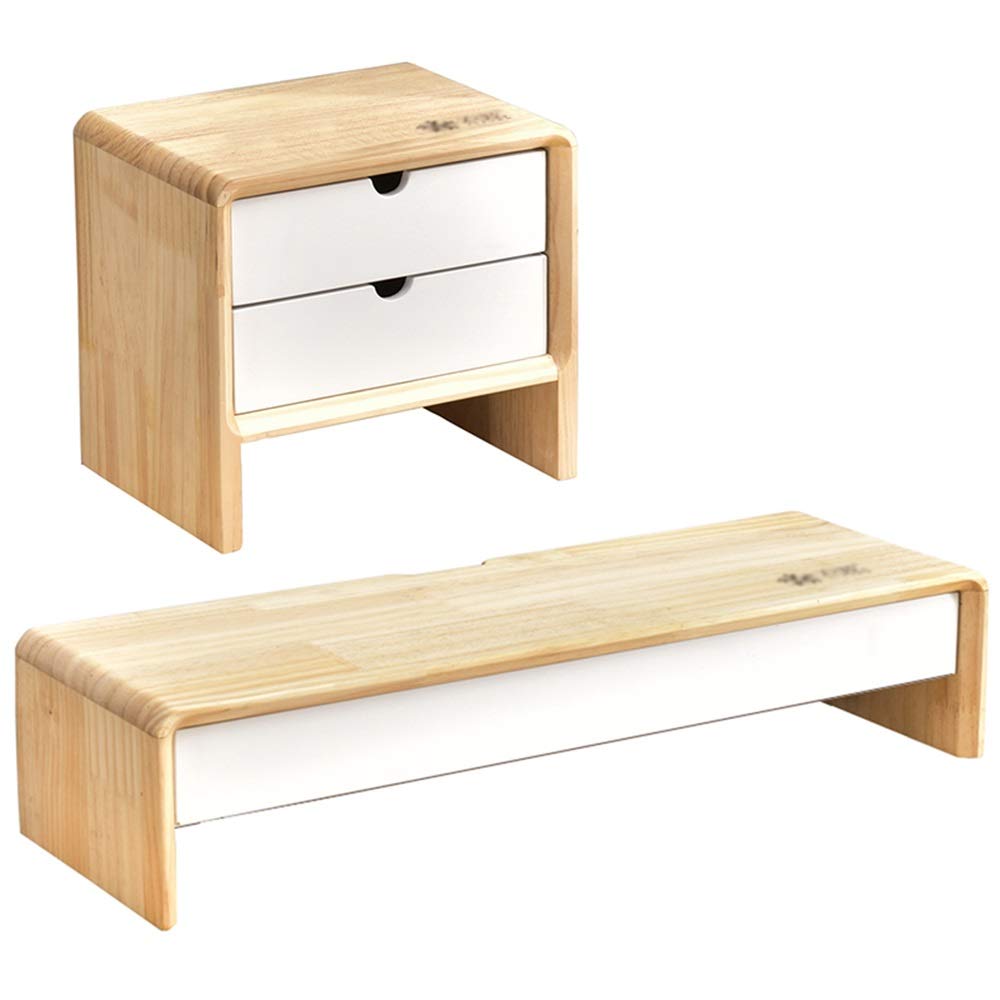 Wooden Monitor Stand With Keyboard Storage Space Ergonomic Design ...