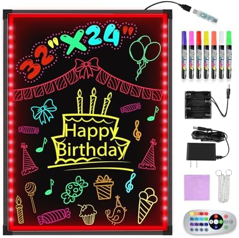 Amazon.com: VEVOR 32"x24" LED Message Writing Board, Menu Sign Boards ...