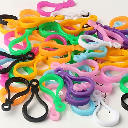 Lobster Clasp, 100 Pcs Multicolor Plastic Lobster Clasp Keychain Clips ...