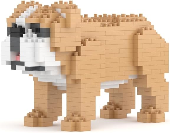 Amazon.com: JEKCA English Bulldog Mini 01S | Mini Dog Plastic Building ...