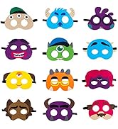 Amazon.com: MALLMALL6 12Pcs Monster Felt Masks Monster Themed Creative ...