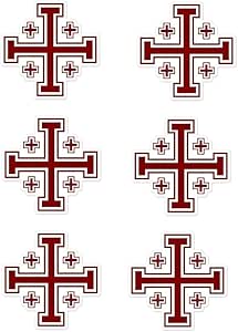 Amazon.com: RM Dream Designs Pack of 6-2'' Stickers - Jerusalem Cross ...