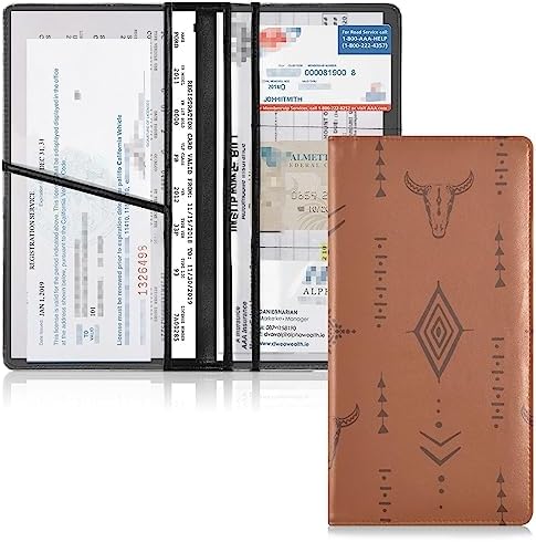 Amazon.com: Linqin Car Registration and Insurance Card Holder, Western ...