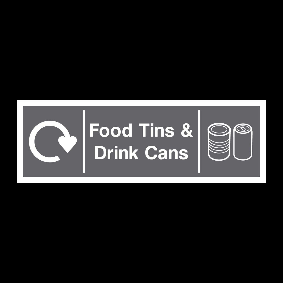 Food Tins And Drink Cans Recycling Sticker 150x50mm Waste Environment ...