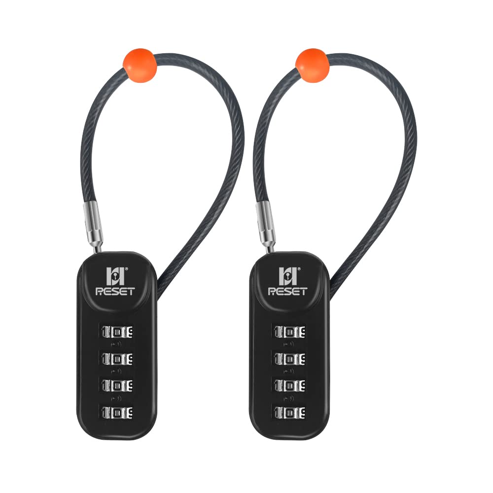RESET-192 4 Digit Combination Padlock with 10cm(4 inch) Cable,Travel ...