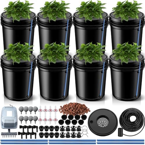 Amazon.com : Hushee 8 Buckets DWC Hydroponic System 5 Gallon Deep Water ...