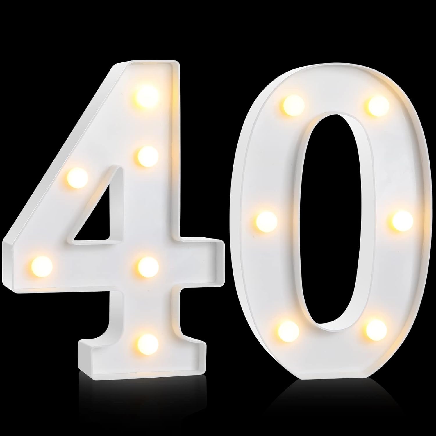 Treela 8.7'' Birthday Decorative LED Light up Numbers, Glitter Marquee ...