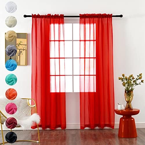 Amazon.com: No. 918 Erica Crushed Sheer Voile Rod Pocket Curtain Panel ...