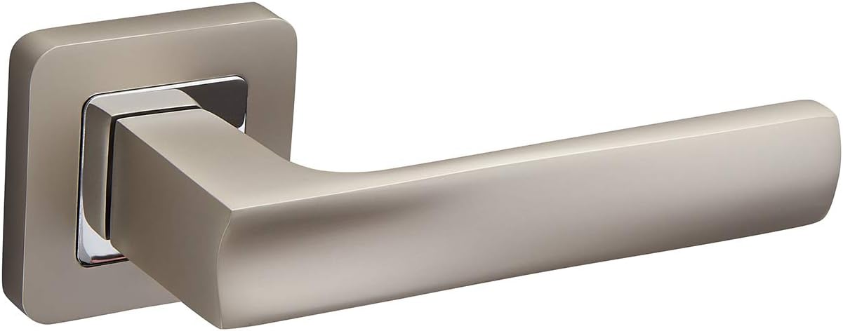 Square Duo Finish Chrome Door Handles on Rose H750062D - from Handle ...