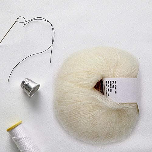 White Soft Mohair Knitting Angora Wool Yarn Ball Wool Yarn for DIY ...
