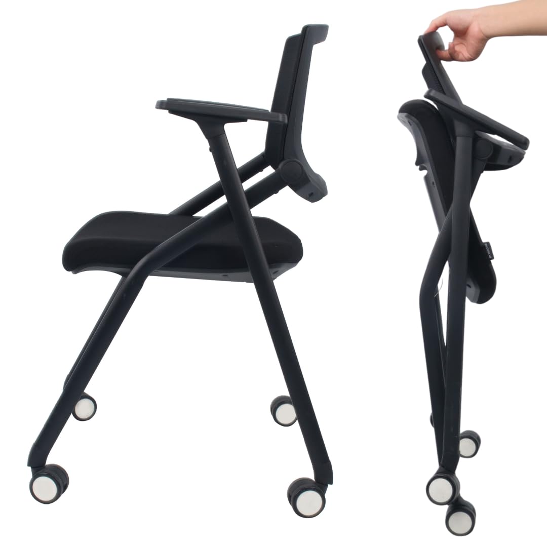 Amazon.com: 40 Pack Chairs Stackable Conference Room Chairs with Wheels ...