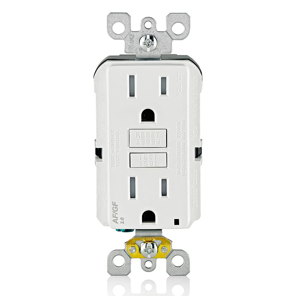 Leviton Dual-Function AFCI/GFCI Outlet, 15 Amp, Self Test, Tamper ...